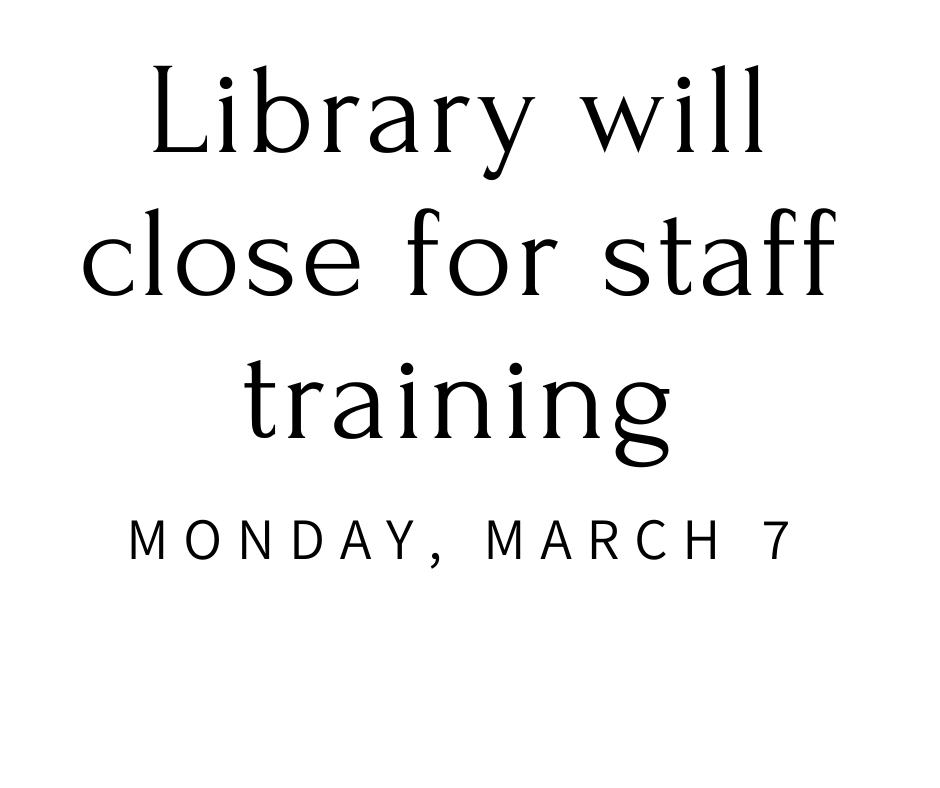 Closed for Staff Training – Maryville Public Library
